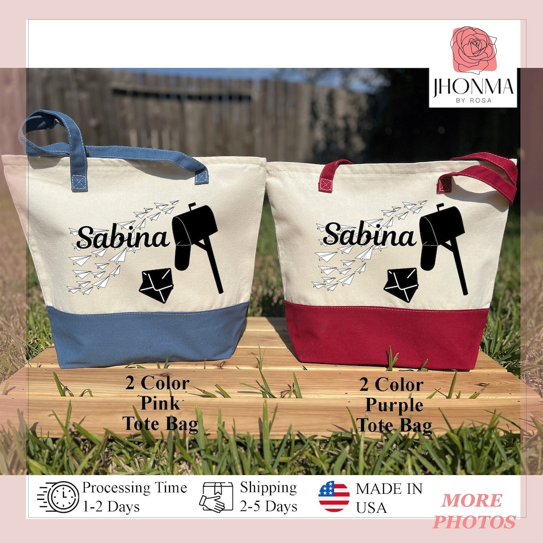 Personalized Postal Worker Gift, Custom Mail Lady Tote Gift, Mail ...