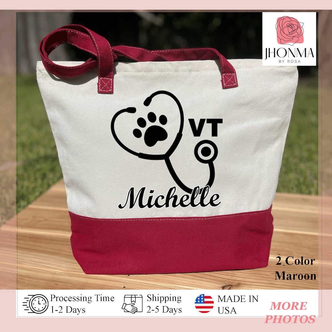 Personalized Vet Tech Tote Bag, Vet Tote Bag, Gift for Veterinary ...