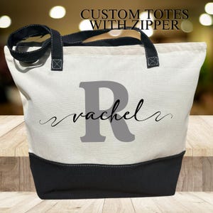 Custom Name Tote Bag, Personalized Name Tote Bag, Canvas Tote Bag ...