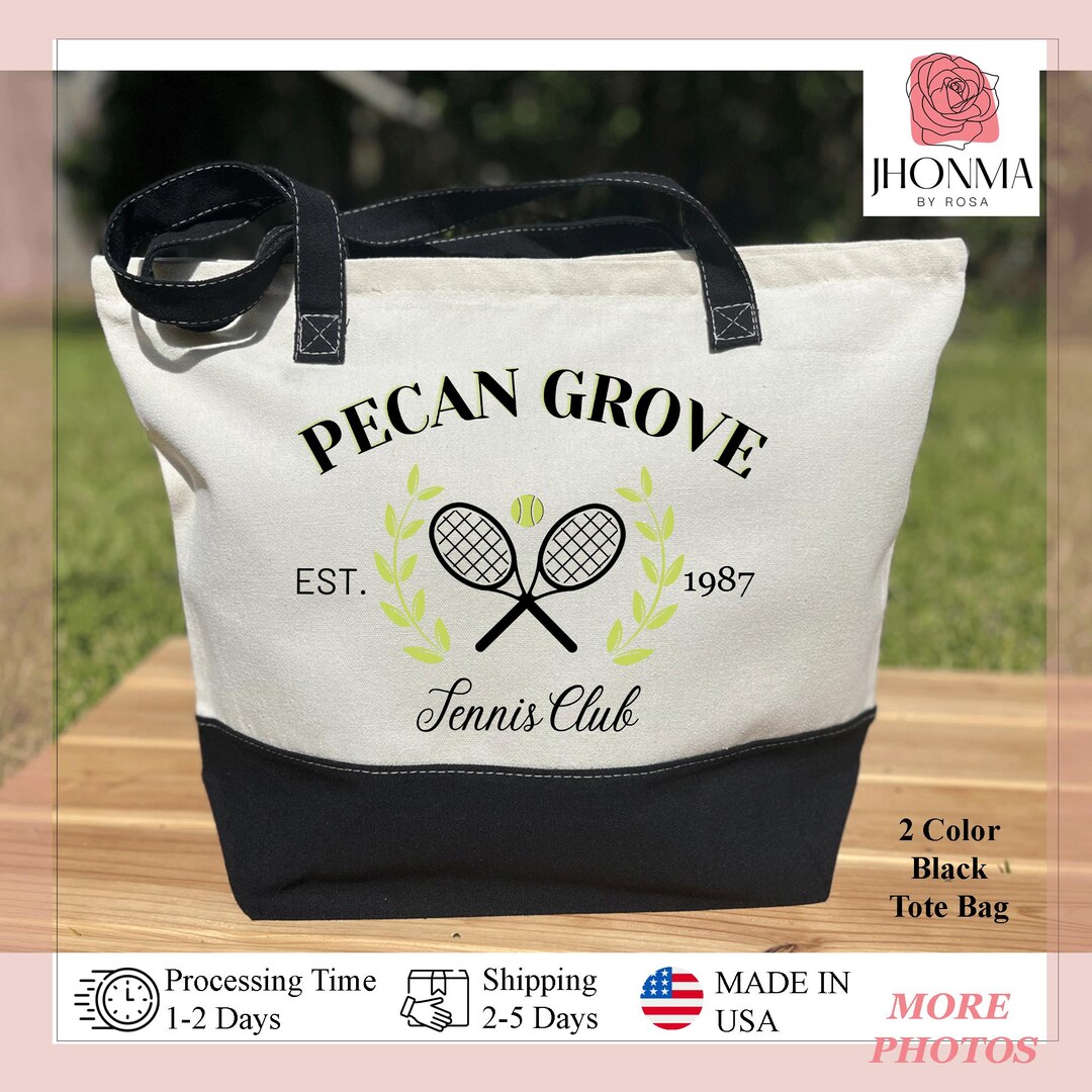 Personalized Tennis Tote Bag, Tennis Club Tote Bag, Tennis Team Gift ...