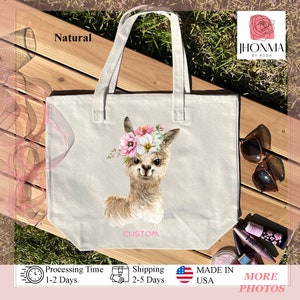Whole Llama Learning Bag, Cute Animal Canvas Teacher Tote, Alpaca Gifts ...