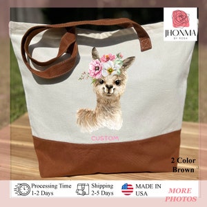 Whole Llama Learning Bag, Cute Animal Canvas Teacher Tote, Alpaca Gifts ...