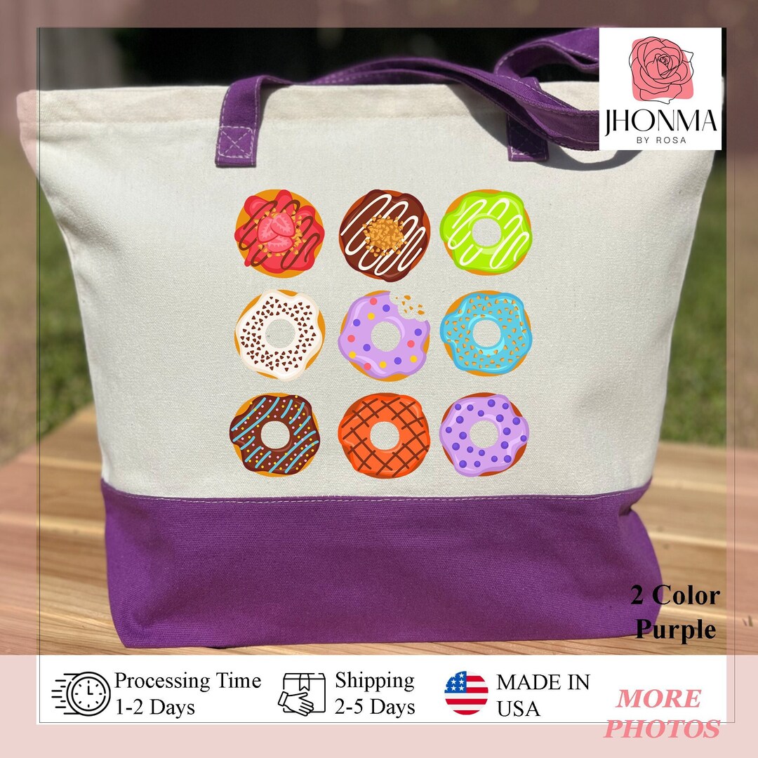 Funny Donut Tote Bag, Donut Gifts, Eat More Hole Foods Tote Bag, Donut ...