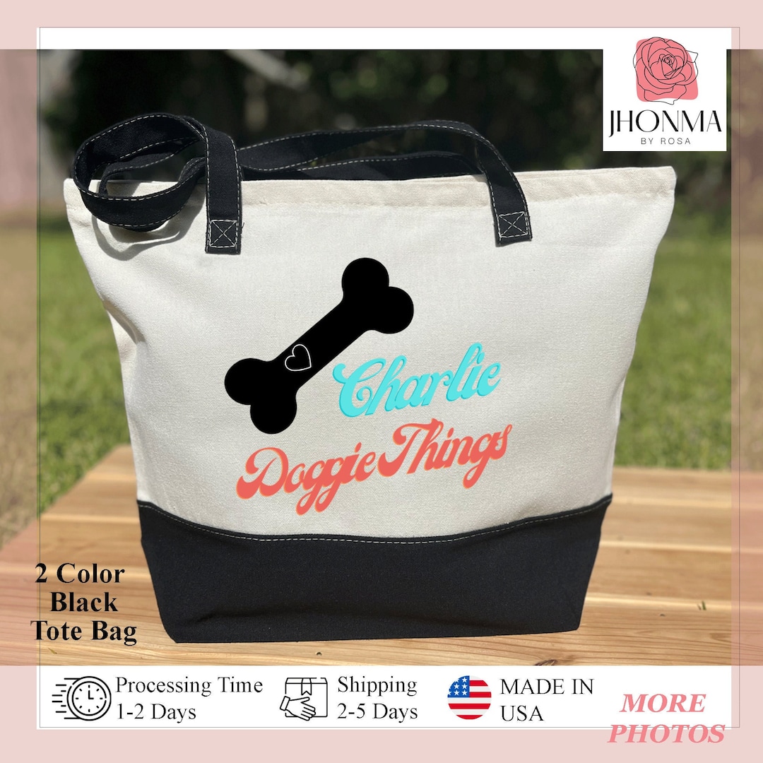 Doggie Things Tote Bag, Dog Bag Personalized, Custom Dog Mom Gift ...