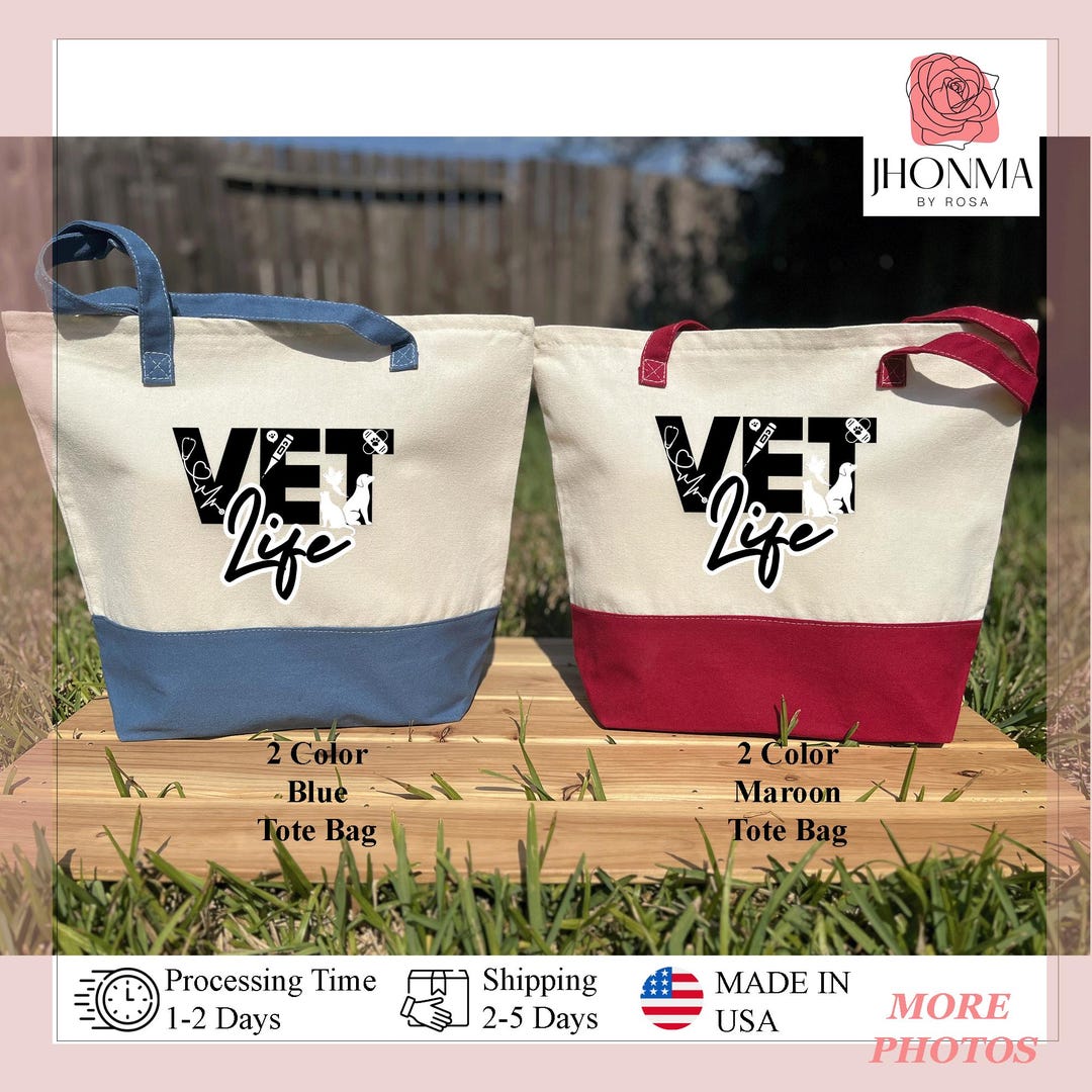 Personalized Vet Tech Tote Bag, Vet Week Canvas Tote, Veterinary Clinic ...