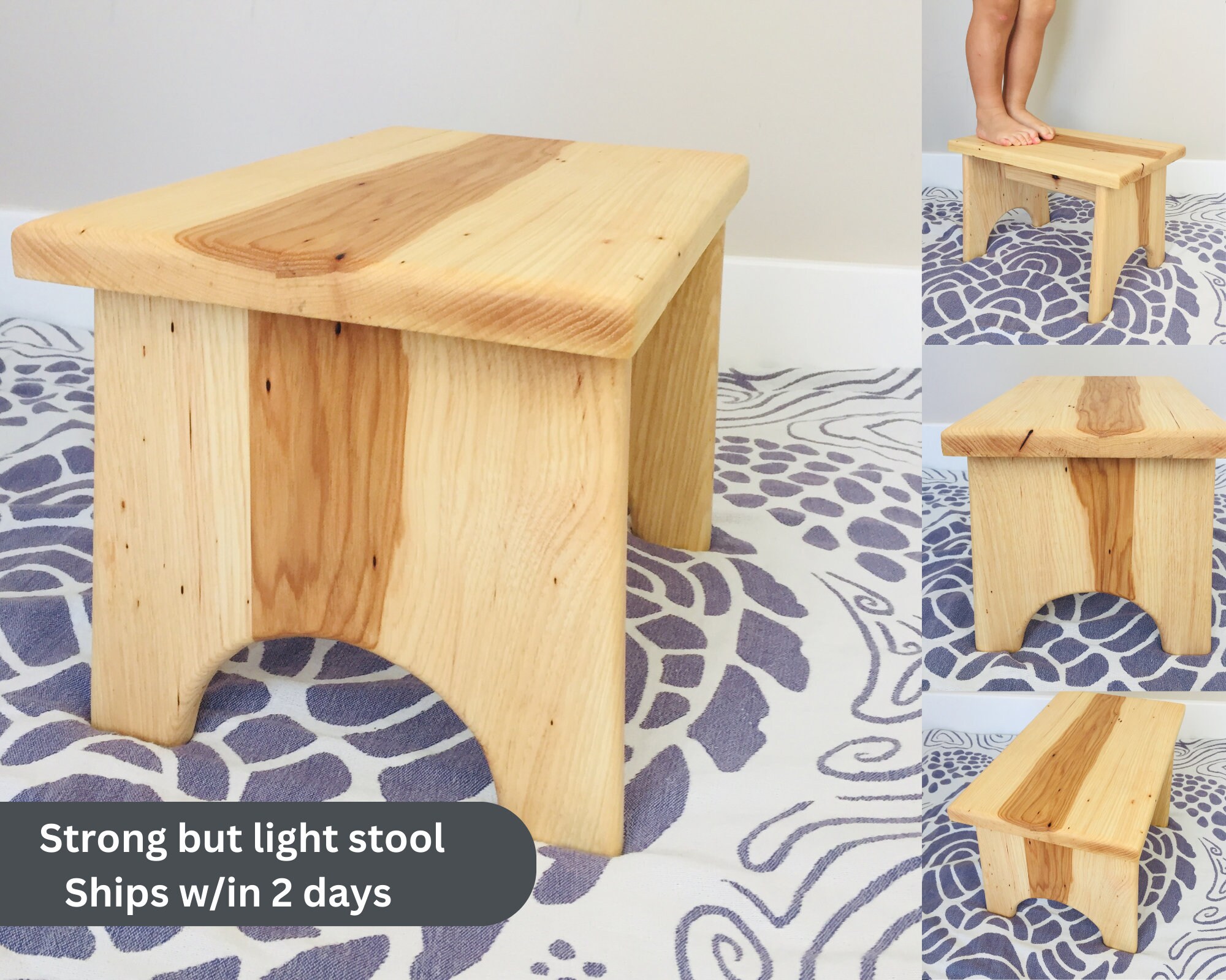 Handmade Wood Stool Kitchen Step Stool Toddler Stool Kids - Etsy
