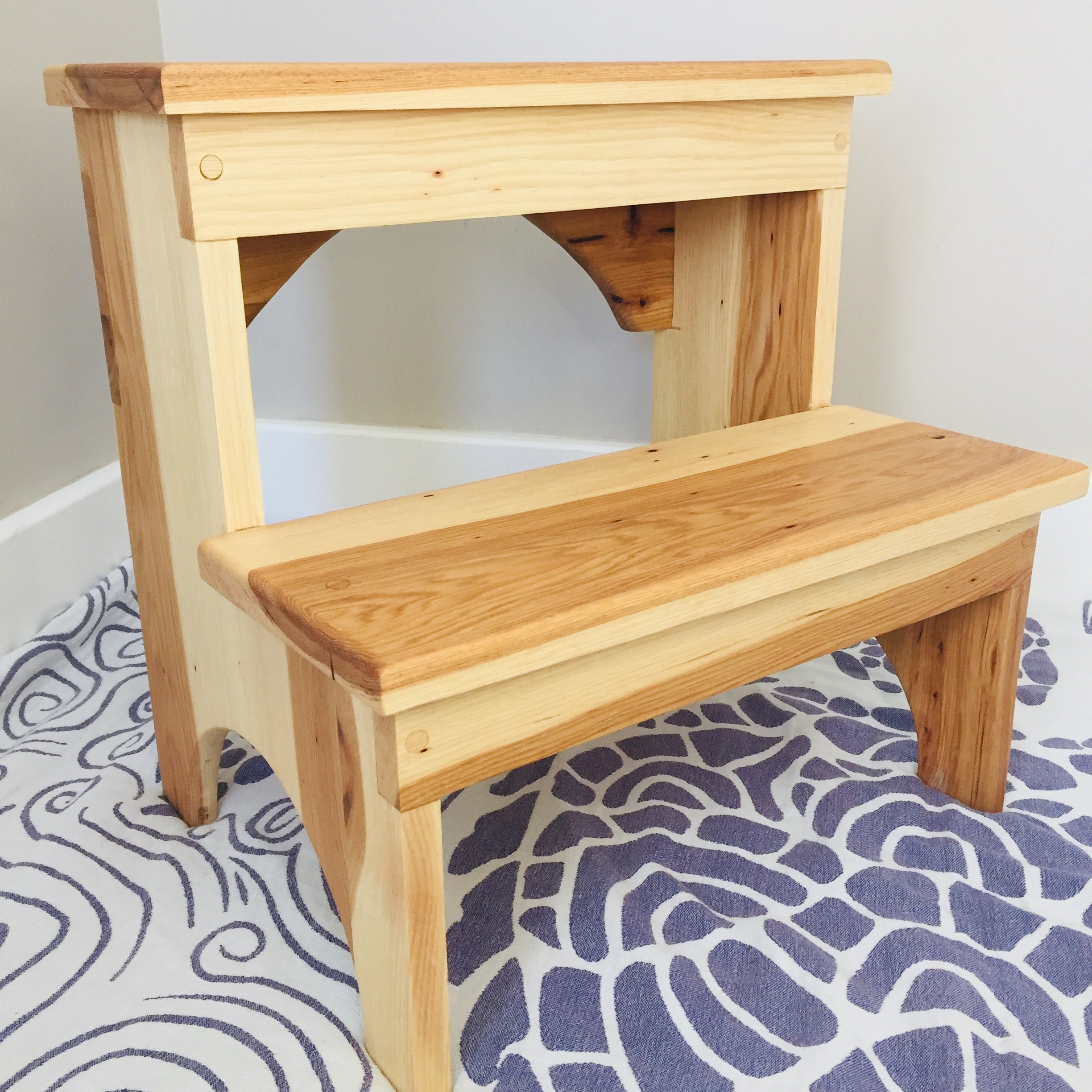 Large Wooden Stool, Minimalist Solid Wood Step Stool, Counter Stepping ...