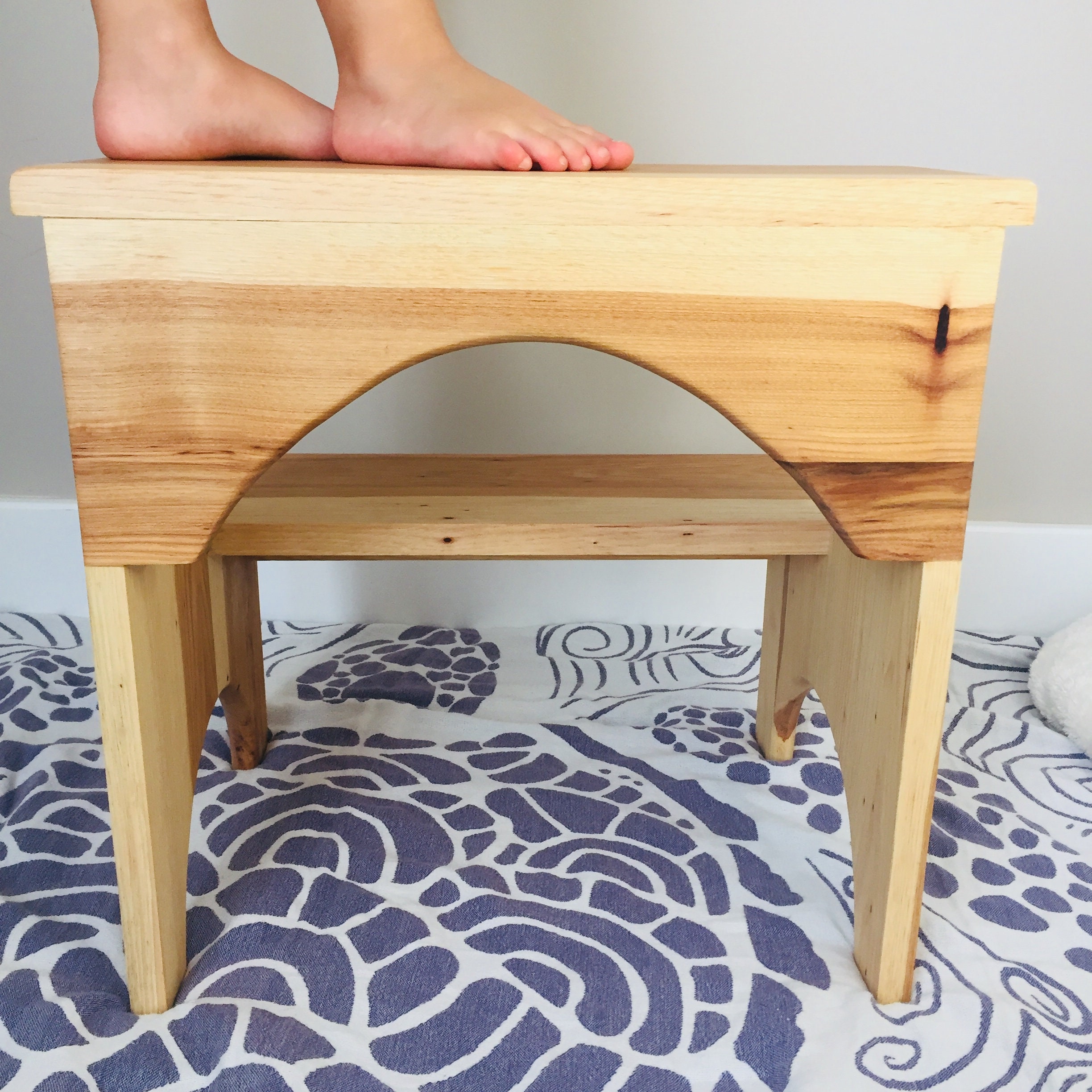 Large Wooden Stool, Minimalist Solid Wood Step Stool, Counter Stepping ...