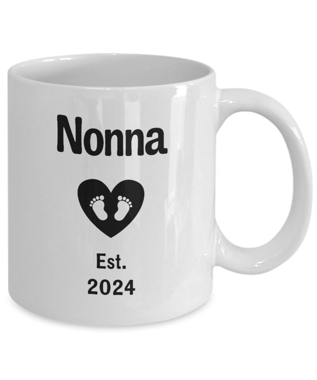 Nonna Baby's Feet Mug, Gift for Grandmother, Great Grandmother, Step ...