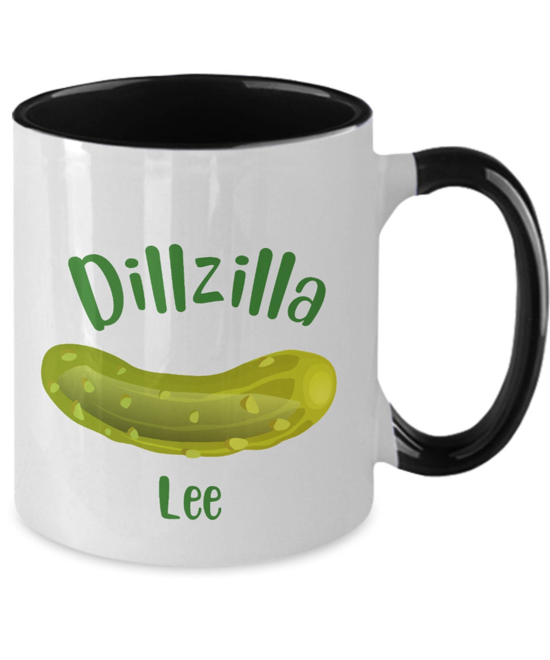 Custom Dill Pickle Mug, Gag Personalized Coffee Cup, Funny Dillzilla ...