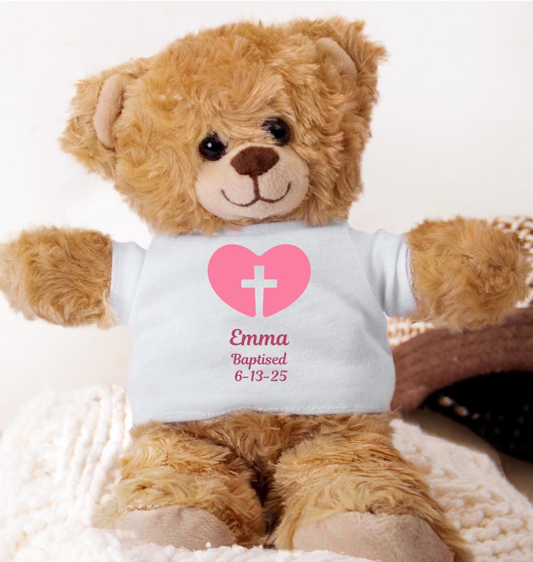 Custom Baptism Teddy Bear, Small Plushieteddy for Christening ...
