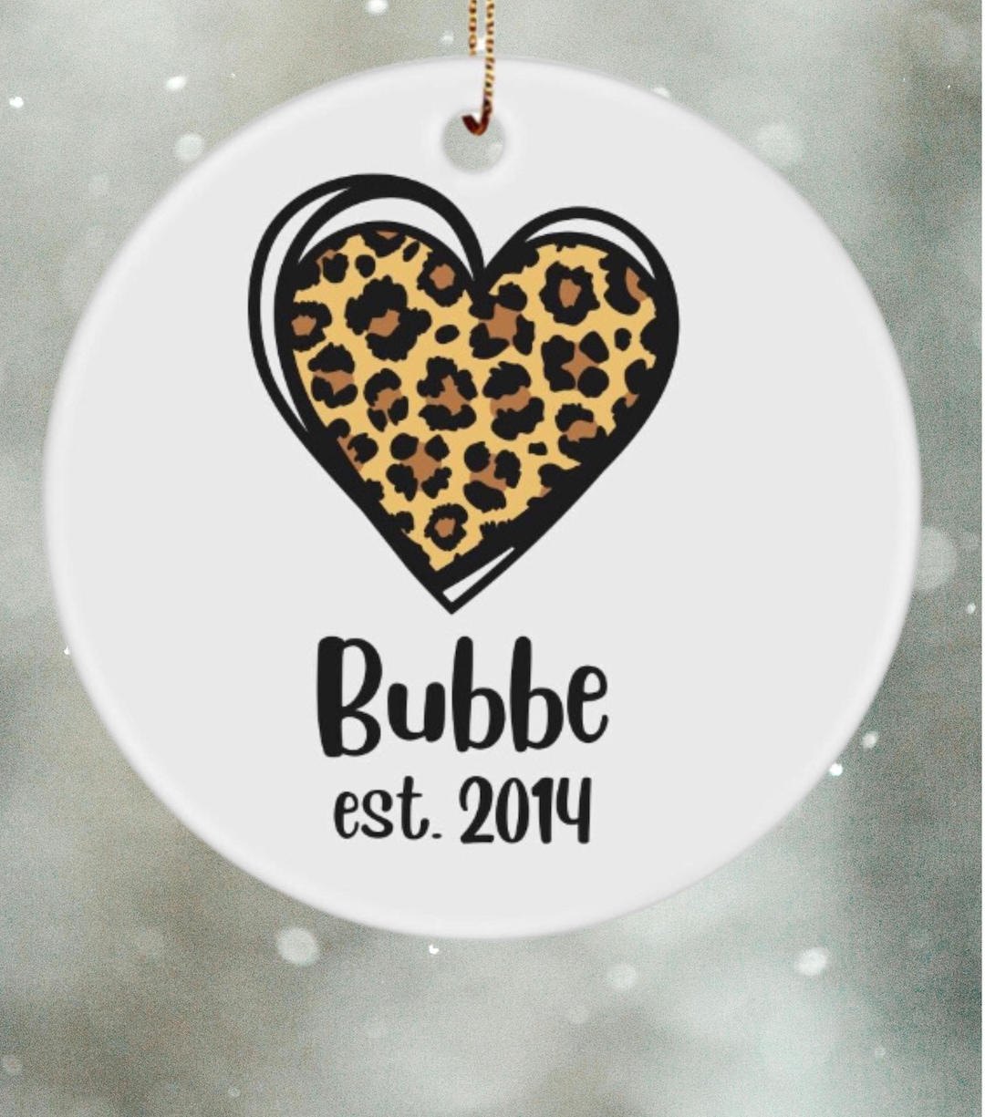 Personalized Bubbe Ornament, Yiddish Grandmother Gift, Custom Leopard ...