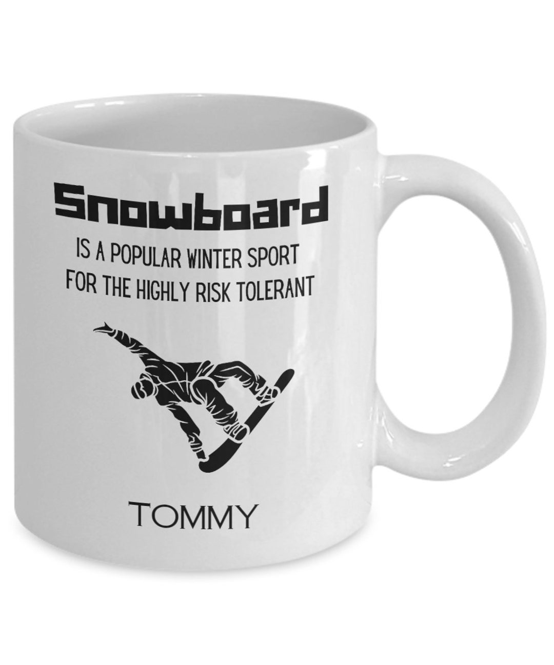 Custom Snowboard Mug, Ski Resort Keepsake, Winter Sports Christmas ...