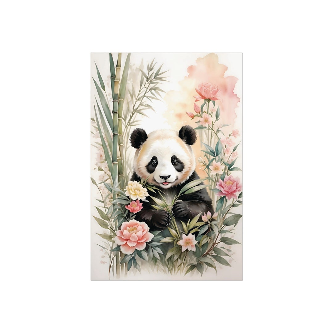 Panda Bear Watercolor PRINTABLE ART Panda Print Panda Poster Bear Wall ...