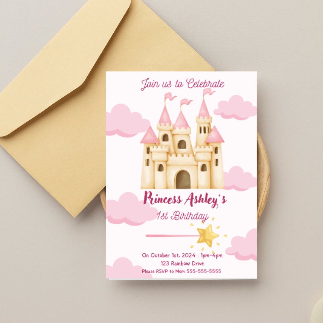Editable Princess Invitation Digital Download - Etsy