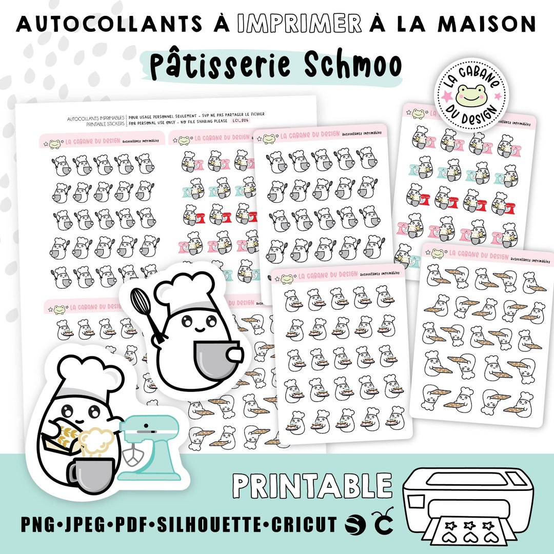 PRINTABLE Stickers for Schmoo Pastry Themed Diary LCI_306 - Etsy
