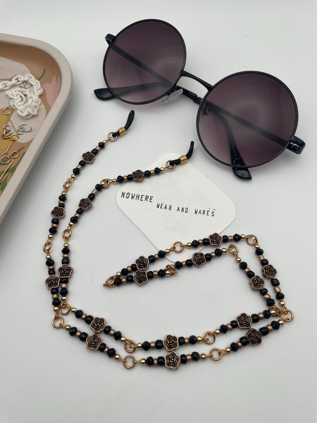 Gold Flowers Glasses Chain - Etsy