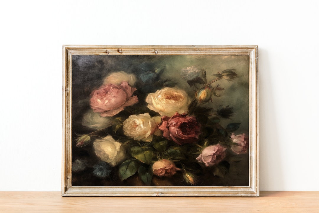 Vintage French Antique Rose Art Print | DIGITAL PRINT Wall Art - Etsy