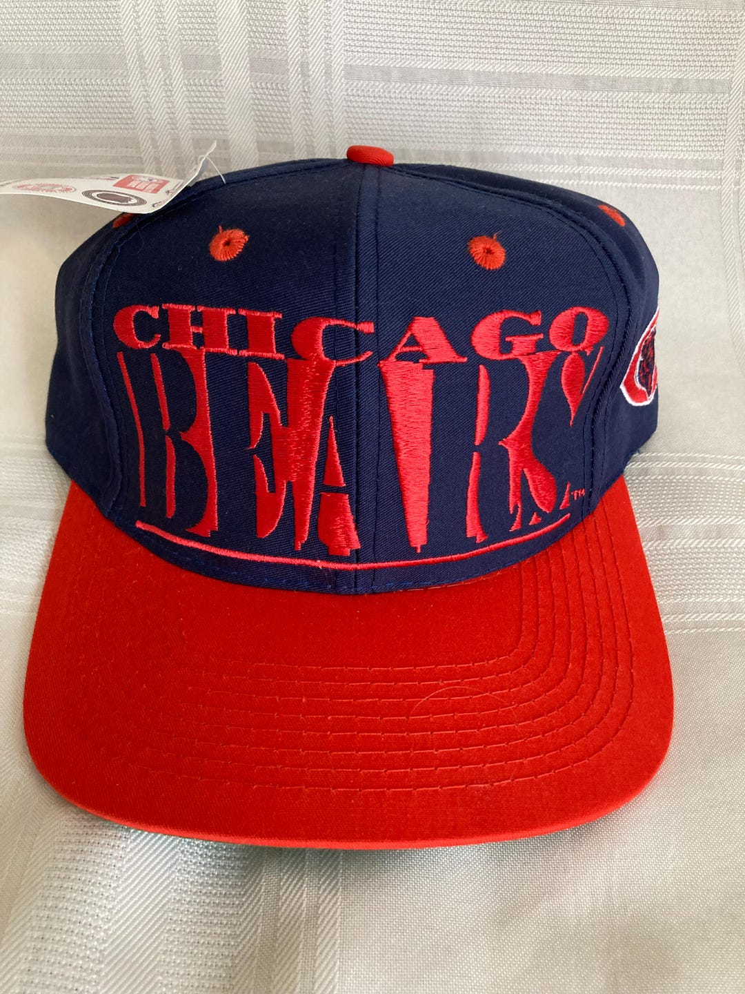 Vintage Chicago Bears Snapback Hat – 90s NFL Script Logo Cap ...