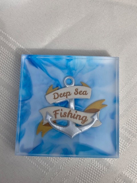 Deep Sea Fishing Coaster Set 4 Resin Coasters - Etsy