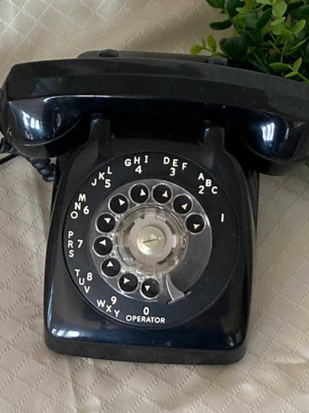 Authentic Vintage Black Rotary Phone With Clear Dial 1970s ...