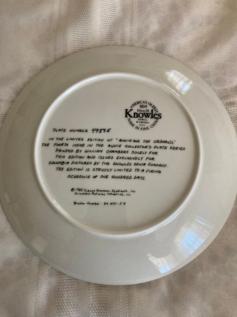 Vintage Annie and the Orphans Collector Plate With Certificate - Etsy