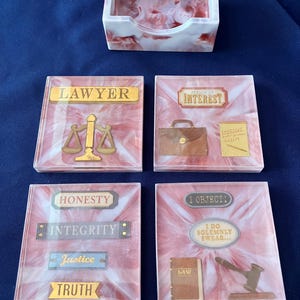 5 Pc Resin Coaster Set Assorted Styles - Etsy