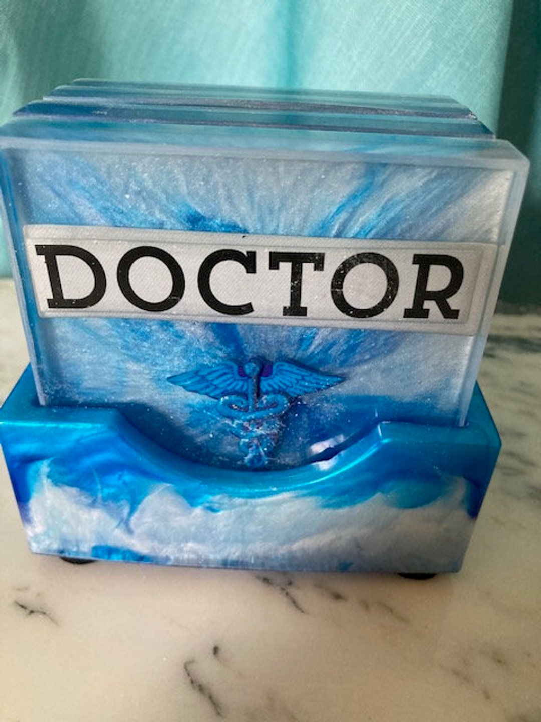 Doctor Appreciation Resin Coaster and Holder Set Gift for Doctor - Etsy
