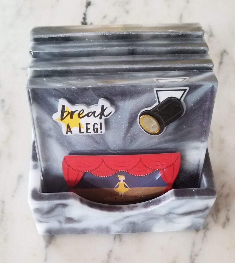 Set the Stage With Our Drama Coaster Set 4 Resin Coasters Gift for ...
