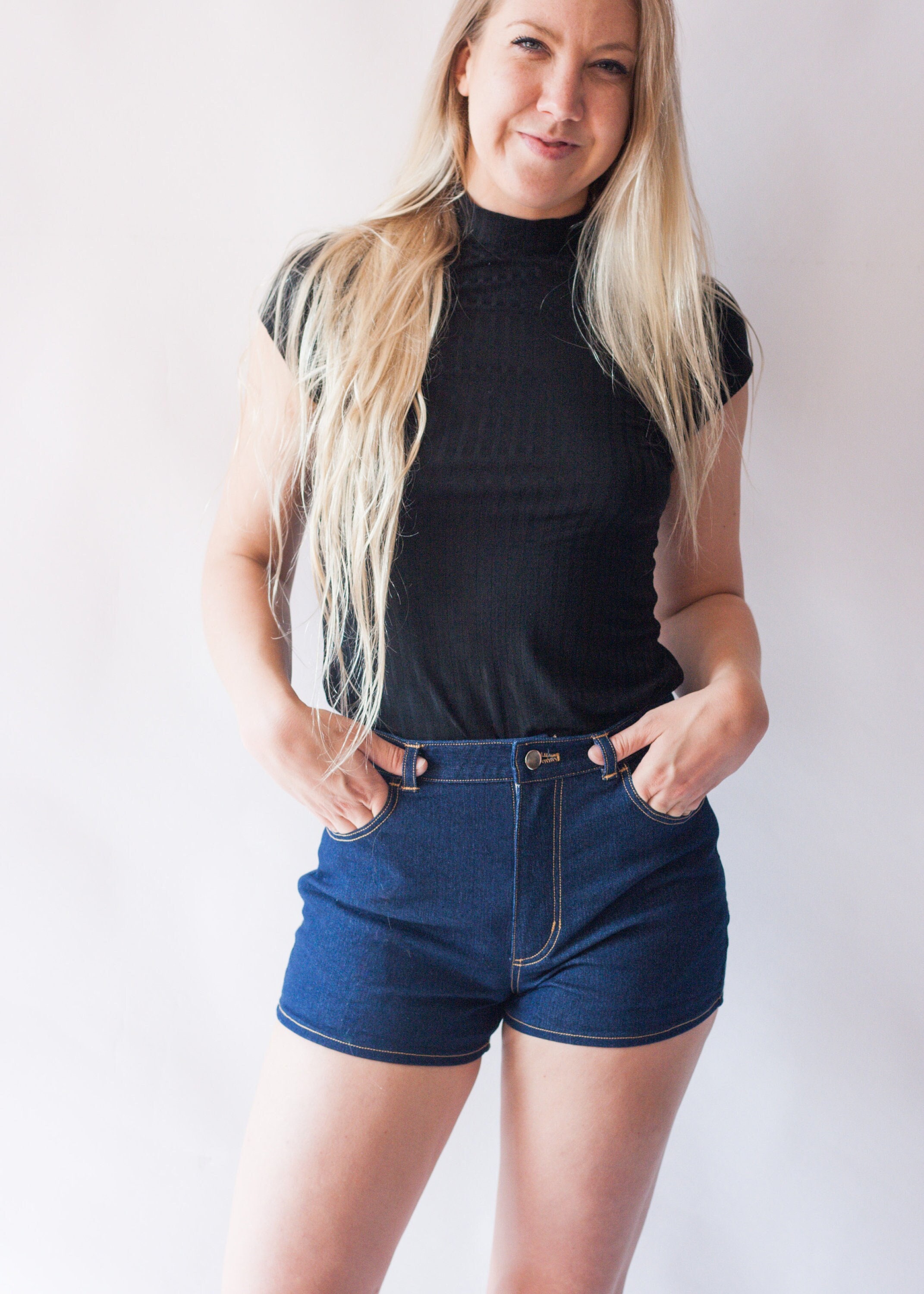 MAYA High Waist Jeans Shorts Denim - DIGITAL PDF Sewing Pattern for ...