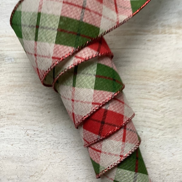 Plaid Wired Ribbon - Etsy