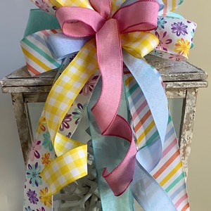Easter Floral Bow, Easter Wreath Bow, Easter Decor, Bow for Easter ...