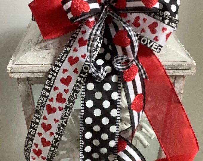 Love Heart Hair Bows, Red and Pink Pigtail Bows - Etsy