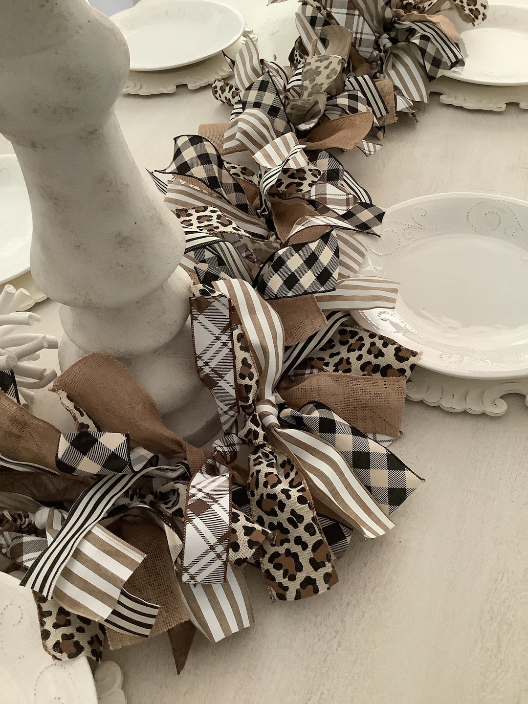 5 Foot Everyday Rag Tie Garland, Home Decor, Farmhouse Rag Tie Garland ...