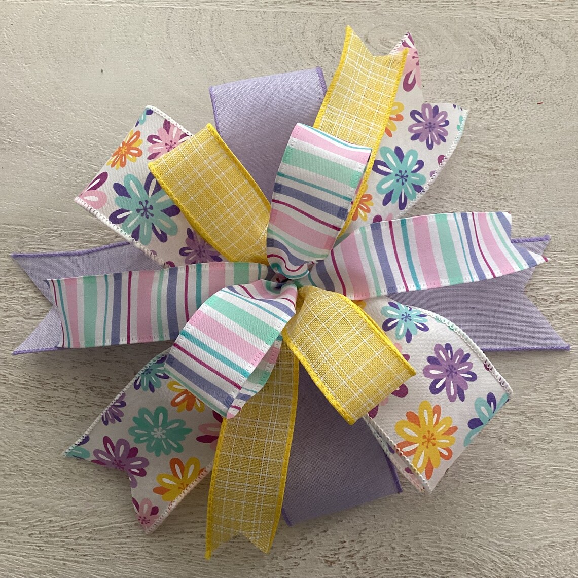 Easter Floral Bow, Easter Wreath Bow, Easter Decor, Bow for Easter ...