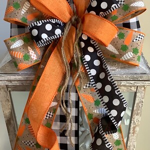 Easter Carrot Bow, Easter Wreath Bow, Easter Carrots Decor Bow, Bow for ...