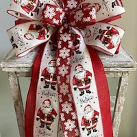 Santa Bows | Santa Piggies | Santa Headwraps | Christmas Bows - Etsy