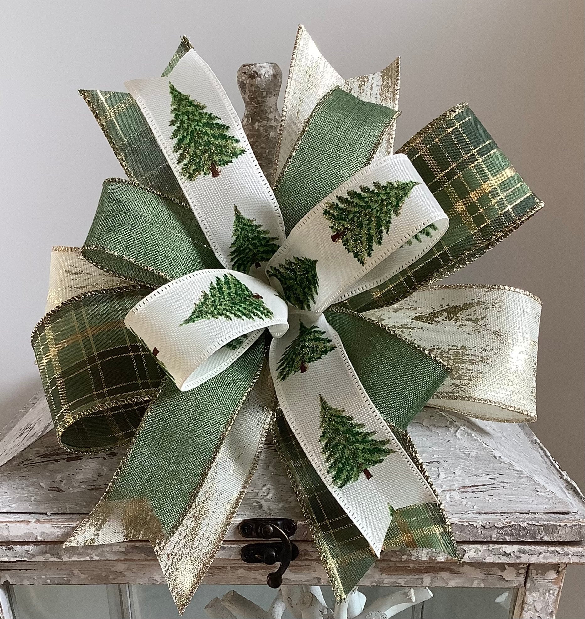 Christmas Bow Christmas Wreath Bow Farmhouse Christmas Bow - Etsy