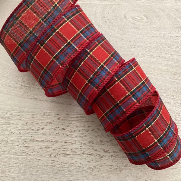 Red Plaid Ribbon - Etsy