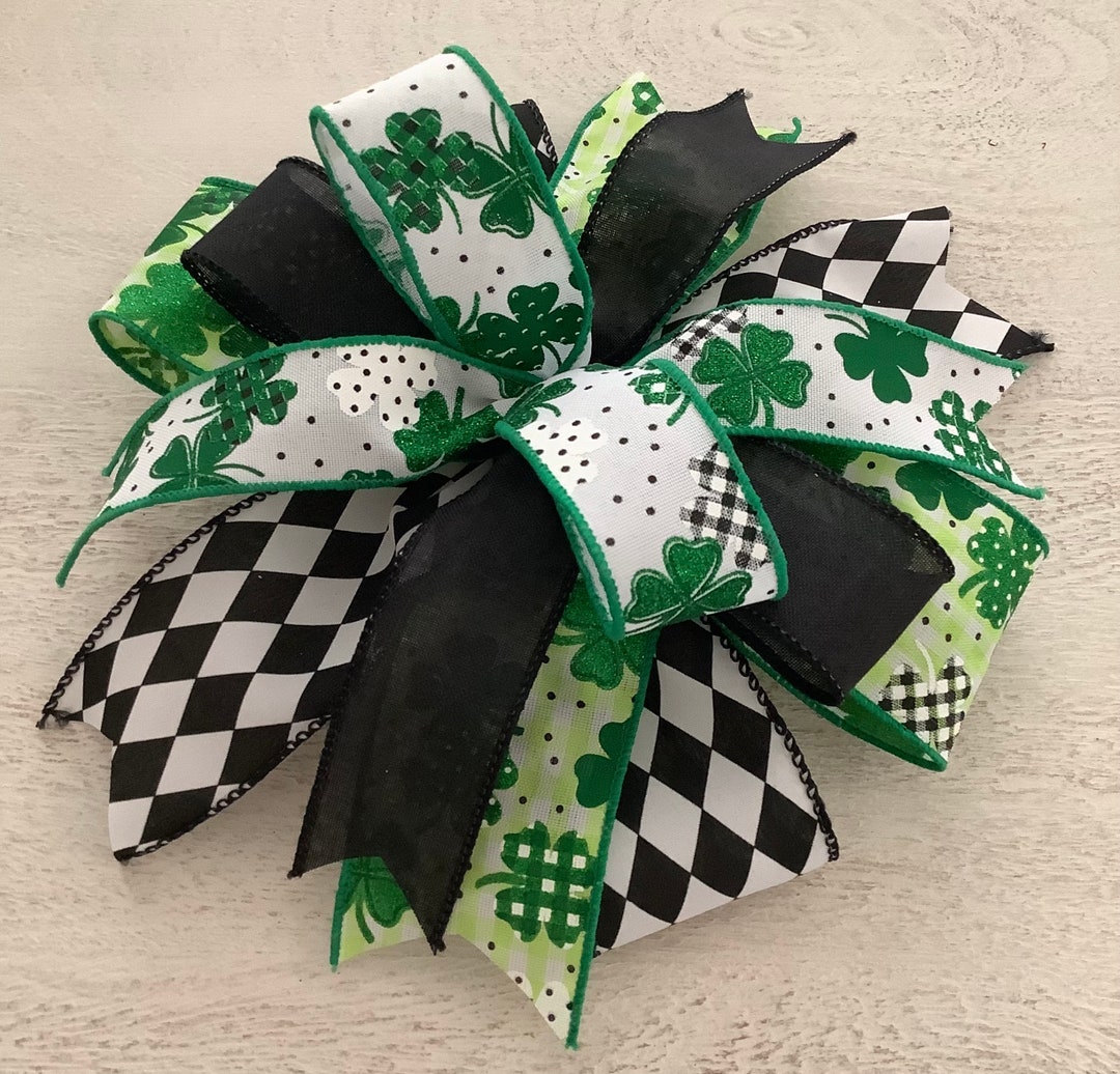St. Patrick’s Day Wreath Bow, St. Patrick’s Day Lantern Bow, Door ...