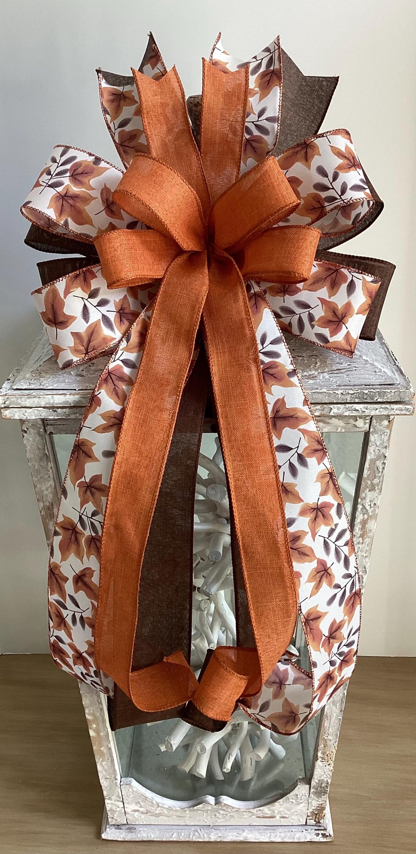 Fall Wreath Bow, Lantern Bow, Fall Door Hanger Bow, Wreath ...
