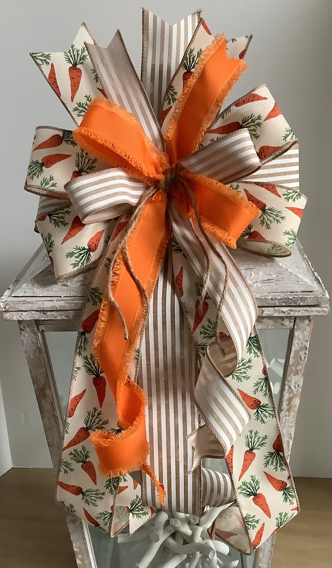 Easter Carrot Wreath Bow, Easter Wreath Bow, Easter Carrots Decor Bow ...