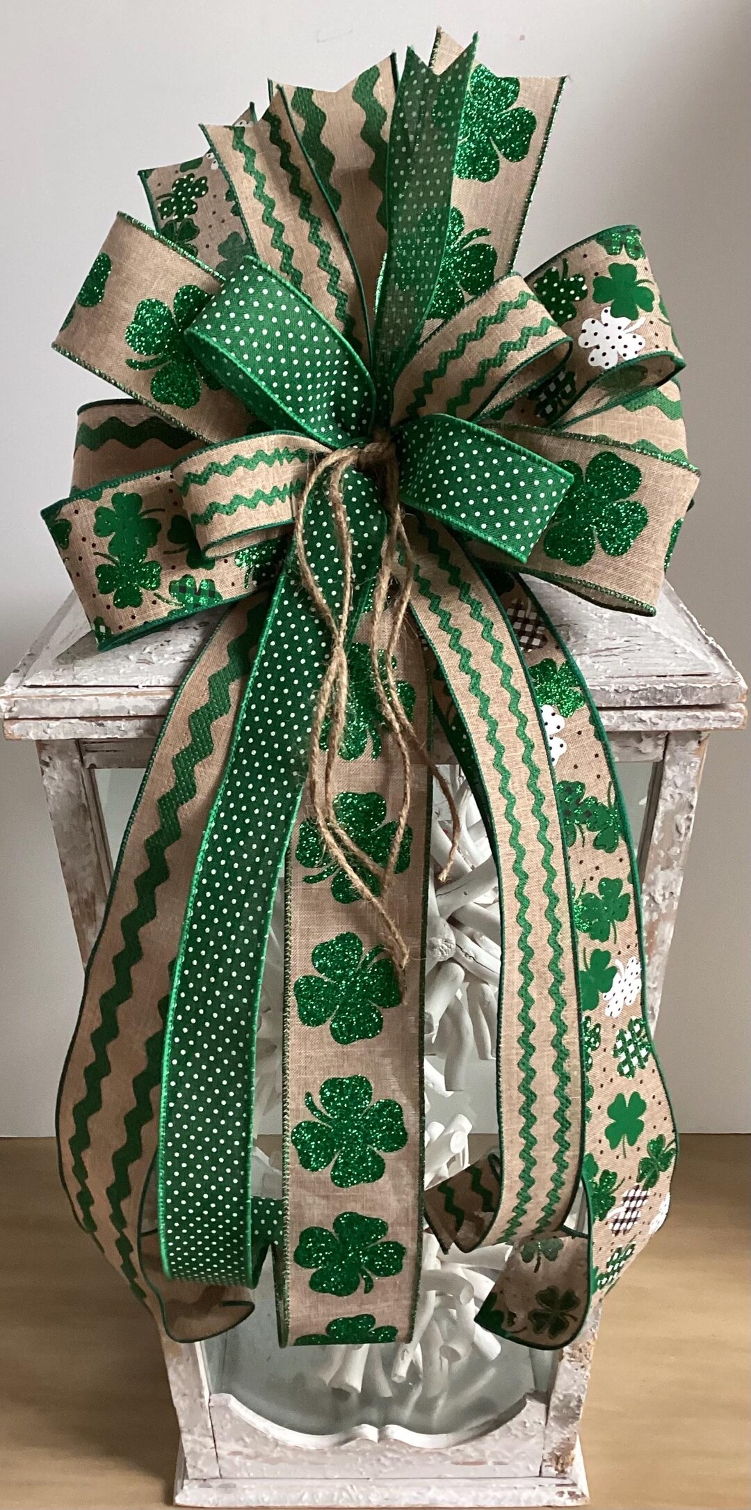 St. Patrick’s Day Wreath Bow, St. Patrick’s Day Lantern Bow, Door ...