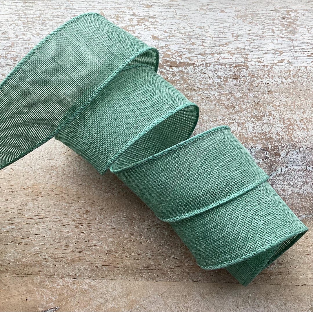 1.5” Sage Green Wired Ribbon, Everyday Green Ribbon, Craft Ribbon ...