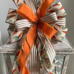 Easter Carrot Wreath Bow, Easter Wreath Bow, Easter Carrots Decor Bow ...