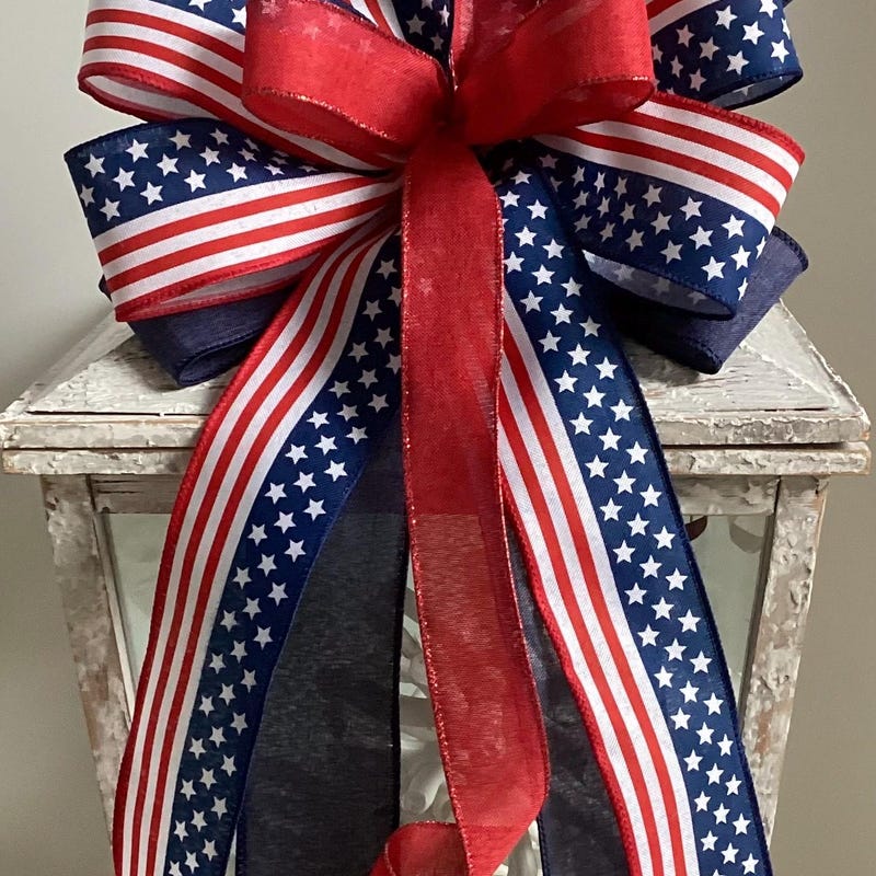 Blue Bow for Door Wreath - Etsy