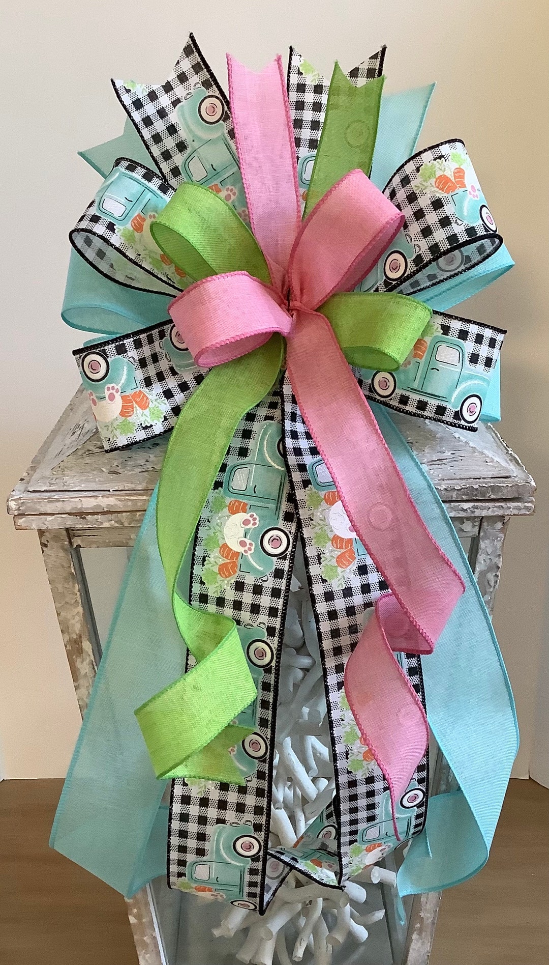 Easter Bunny Bow, Easter Wreath Bow, Easter Decor, Bow for Easter ...