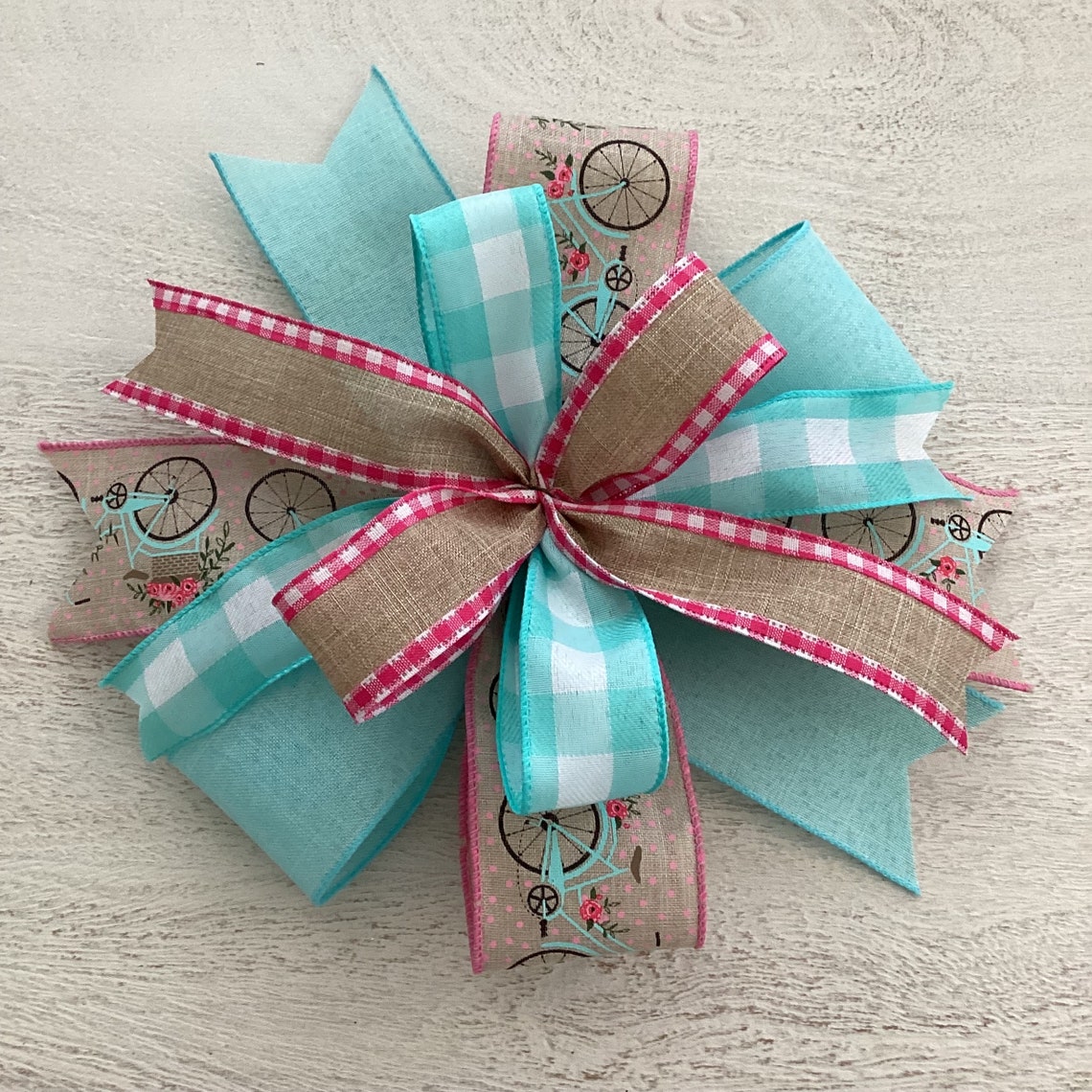 Bicycle Wreath Bow, Summer Wreath Bow, Lantern Bow, Door Hanger Bow ...