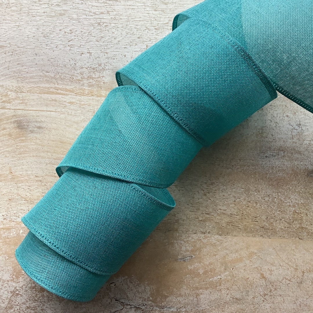2.5 Wide Solid Turquoise Wired Ribbon Wired Ribbon 5 Yards - Etsy