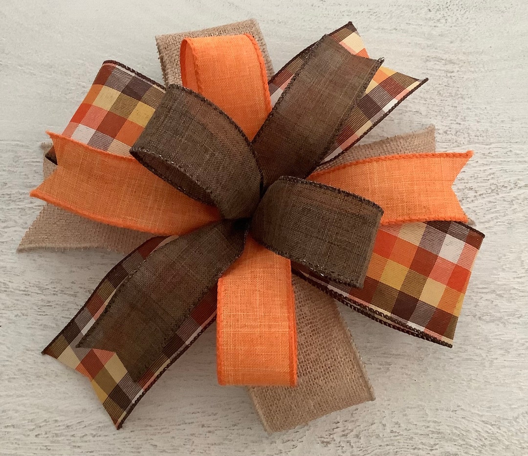 Fall Wreath Bow, Lantern Bow, Fall Door Hanger Bow, Wreath ...